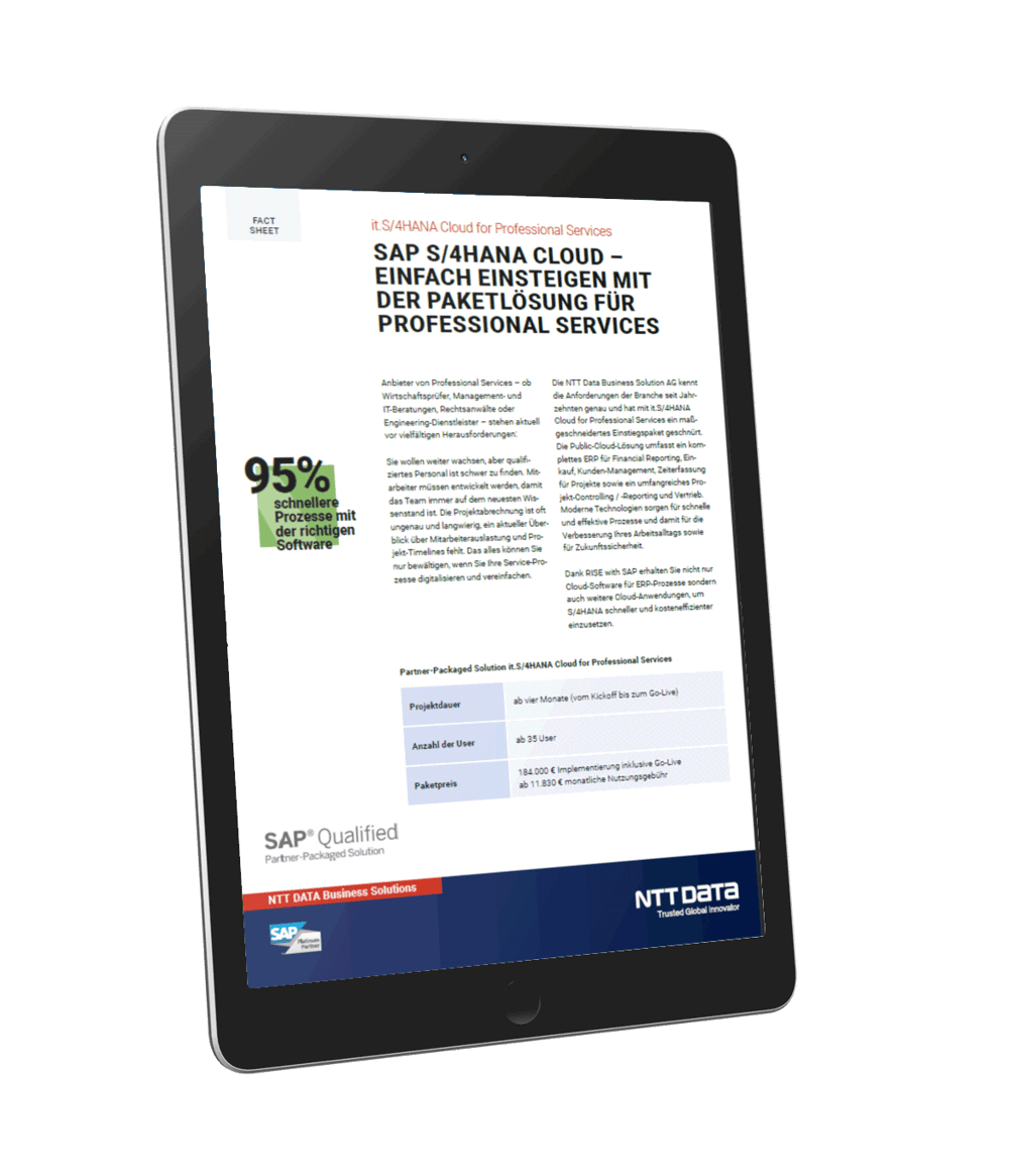 Fact Sheet | it.SAP S/4HANA Cloud for Professional Services